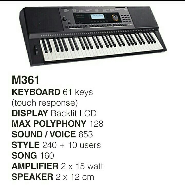 Jual [Terbaik dikelasnya!] Keyboard Medeli M-361 Original bergaransi M361 M 361 (Termurah ...