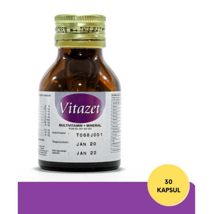 Jual VITAZET - MULTIVITAMIN DAYA TAHAN TUBUH - 30 KAPLET | Shopee Indonesia