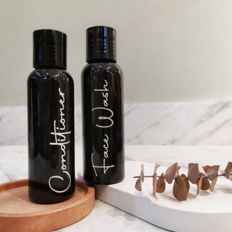 Jual Botol HITAM LUXE 100 ML Aesthetic Bottle Organizer TRAVEL SIZE ...