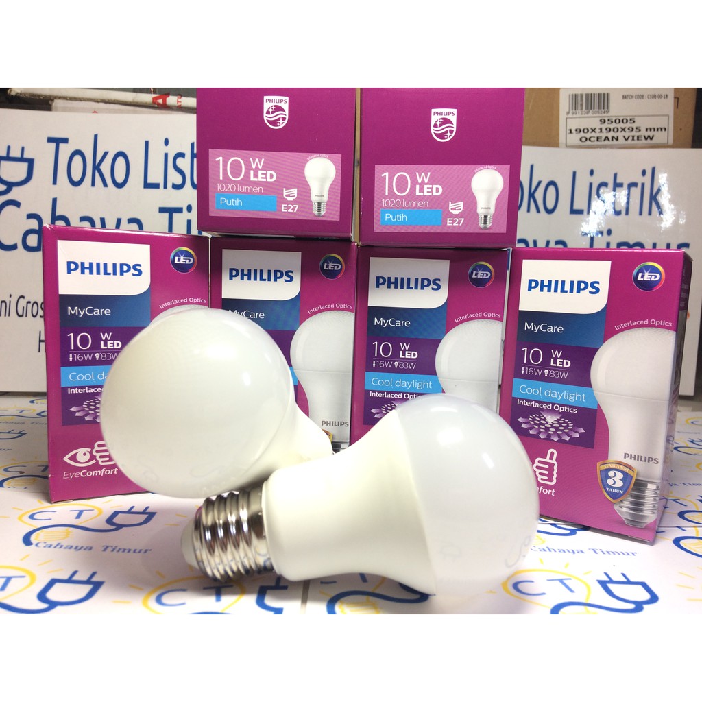 Jual Lampu LED Philips 10 Watt / 10W / 10Watt / 10 W MyCare (Putih) | Shopee Indonesia