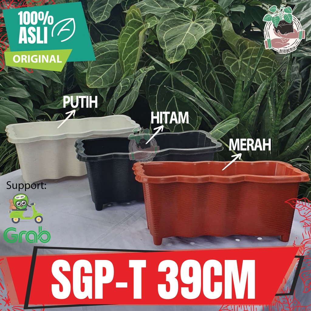 Jual POT Panjang SGP Gelombang Pot Bunga Tanaman Hias Hitam Putih ...