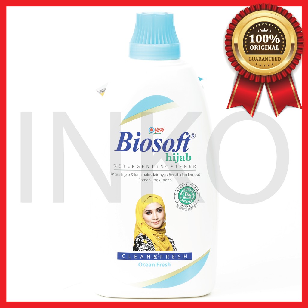 Jual YURI BIOSOFT HIJAB DETERJEN SOFTENER UNTUK PAKAIAN HALUS BOTOL 900ML | Shopee Indonesia