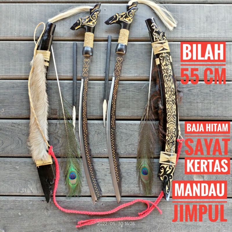 Jual Mandau khas dayak motif jimpul .bahan baja hitam .003 | Shopee ...