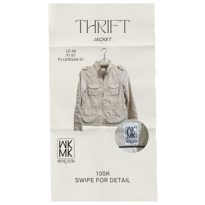 Jual Jacket Michel klein thrift (prloved by owner) | Shopee Indonesia