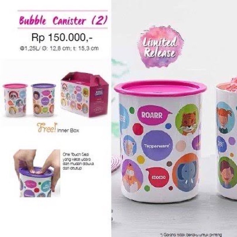 Jual Tupperware Bubble Canister / Tempat Snack Tupperware | Shopee ...