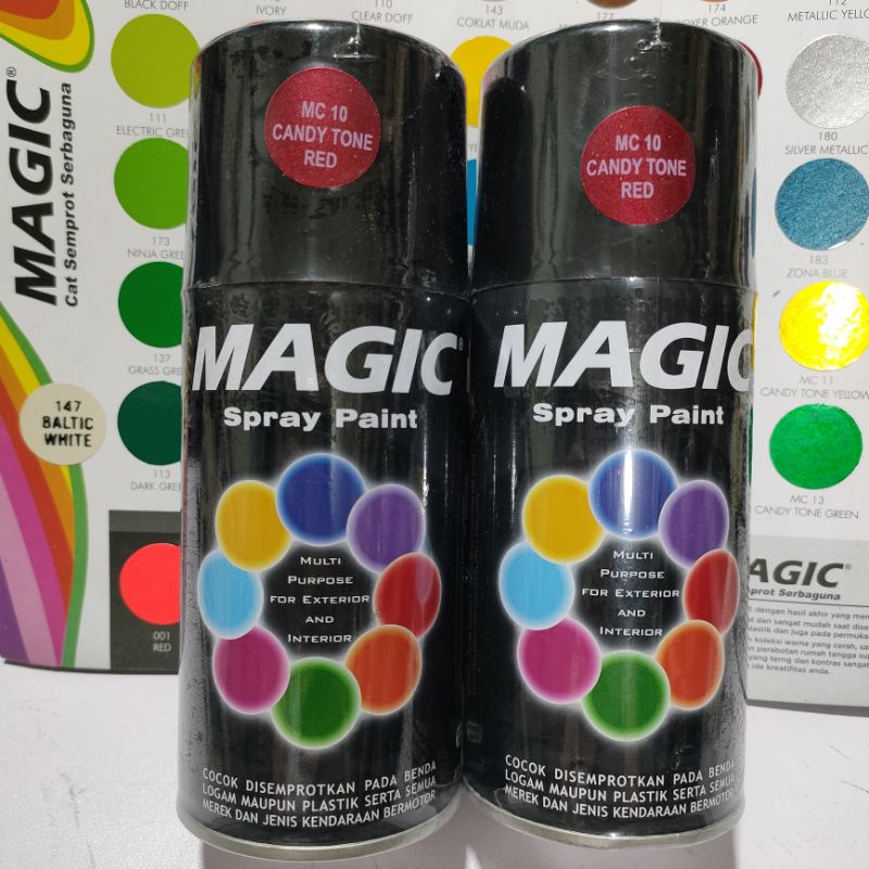 Jual Magic Spray Paint Pilox Pilok Cat Magic Candy red 10 Merah Candy ...