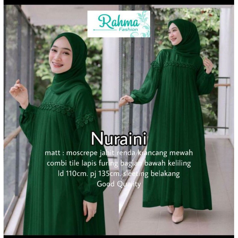 Jual NURAINI MAXI DRESS - Botol, Dusty, Navy | Shopee Indonesia