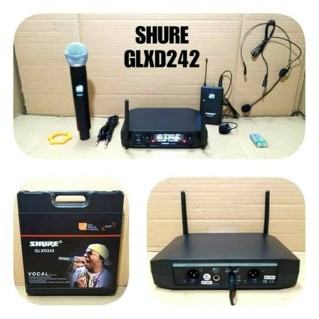 Jual MIC WIRELESS HANDLE DAN CLIP ON BANDO SHURE 242 MICROPHONE PRO ...