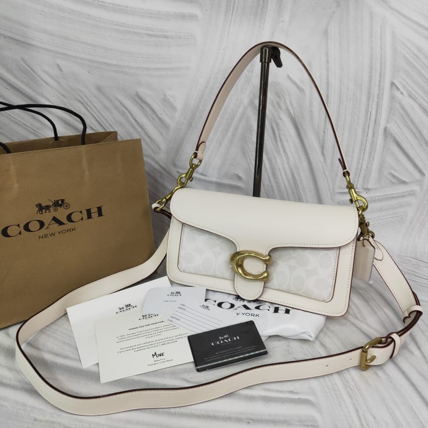Jual Coach Tabby Shoulder Bag 26 With Signature Canvas Chalk | Shopee ...