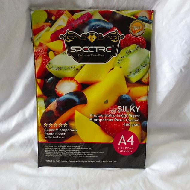 Jual Photo Paper Spectre Silky 260 gsm ukuran A4 / Kertas Foto | Shopee ...