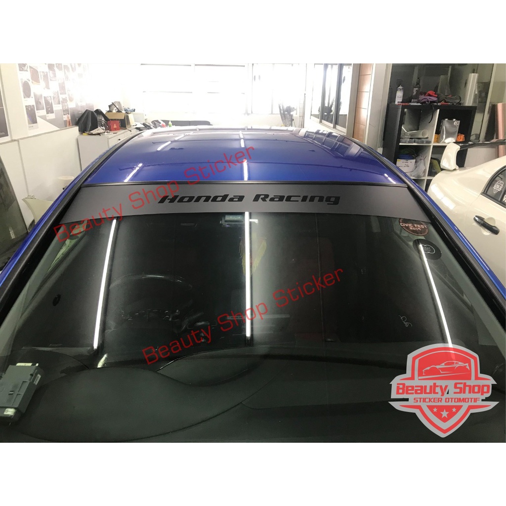 Jual sticker stiker mobil honda racing kaca blok bolong hoanda brio ...
