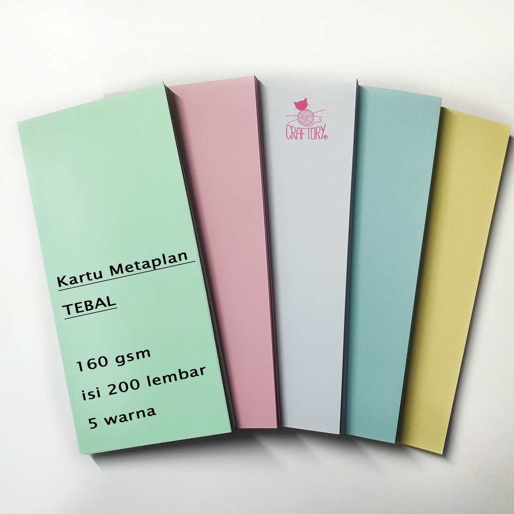 Jual Kartu Metaplan 160 gsm 200 lbr 5 warna Kotak Persegi - Meta plan ...