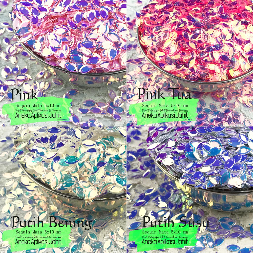 Jual SEQUIN PAYET PIRING MATA 5X10 MM (5 GR) | Shopee Indonesia