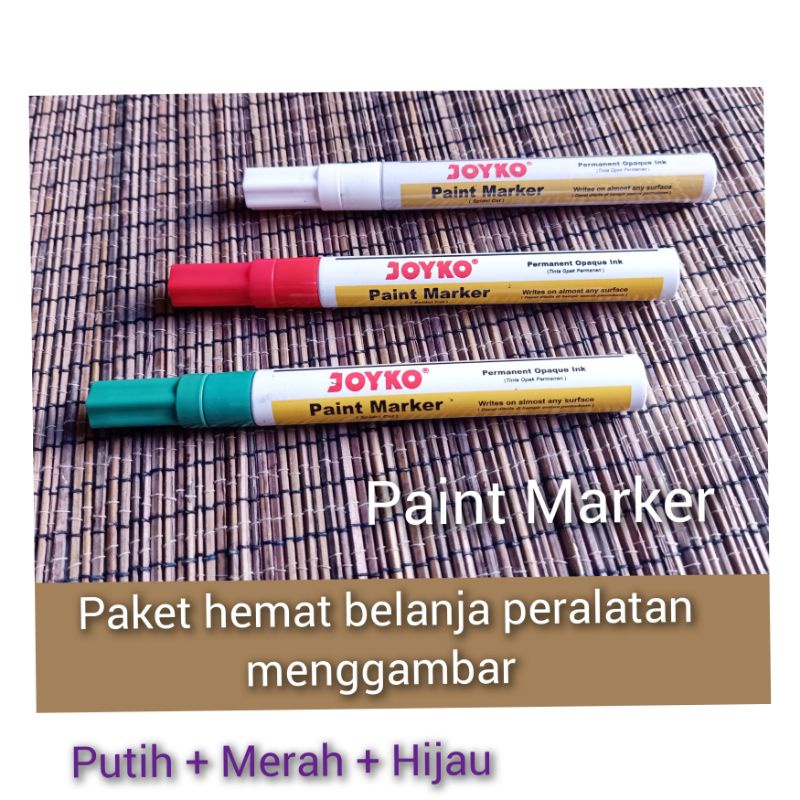 Jual Joyko Paint Marker Spidol Cat Putih Merah Dan Hijau Hiasan Gambar ...