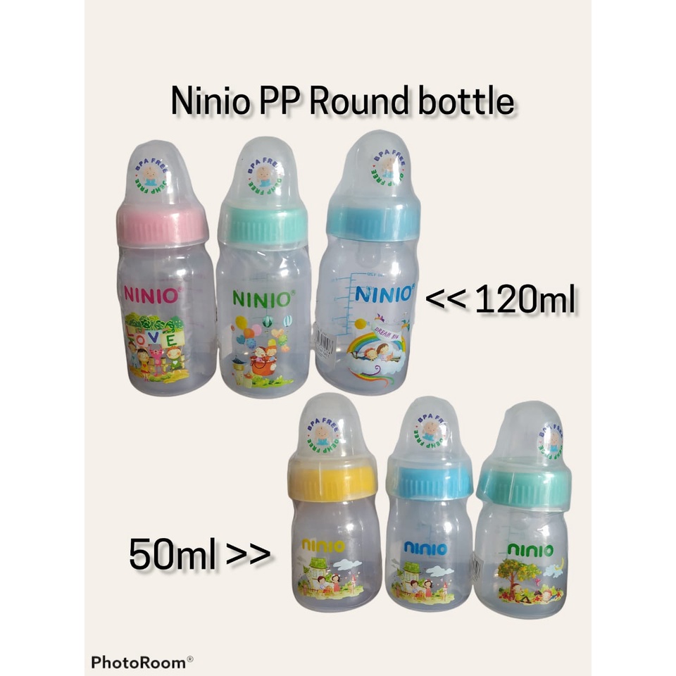 Jual Ninio PP ECO Round Bottle Botol Susu Asi Dot Bayi Anak 50 120 240 ...