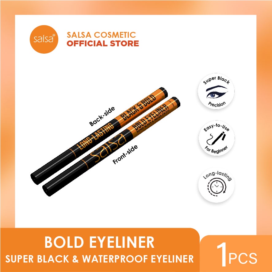 Jual SALSA Bold Eyeliner - Super Black Waterproof Pen Eyeliner Hitam ...