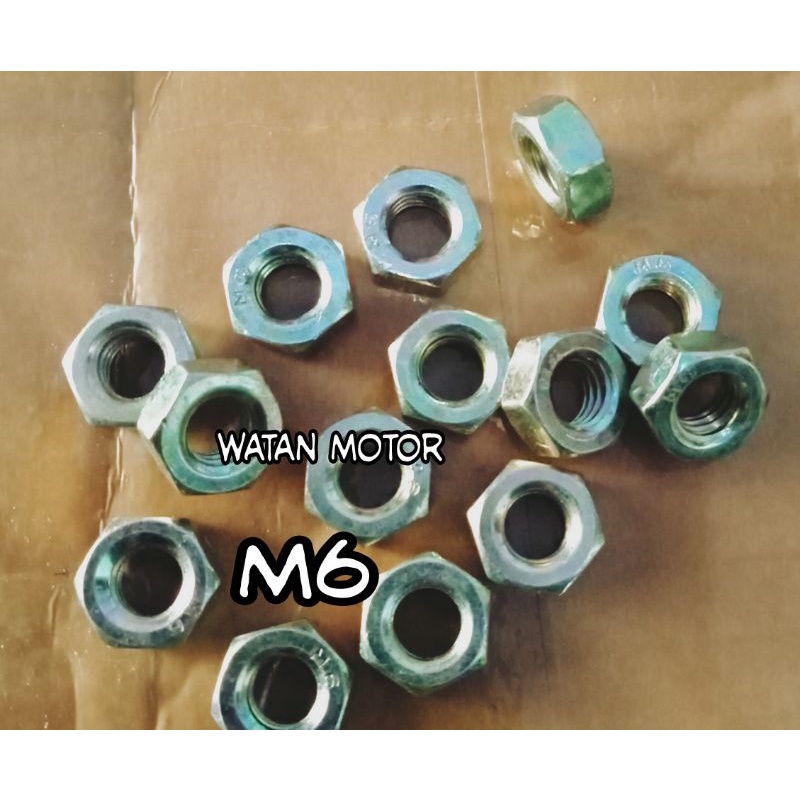 Jual (20)Mur M-6 kuning atau mur 10 Paket 20 pcs | Shopee Indonesia