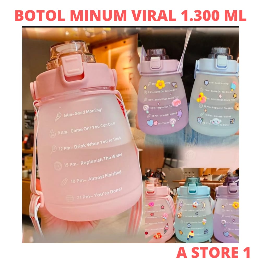 Jual Botol Minuman VIRAL 1300 ML / Botol Minuma korea Stile isi 1300 Ml ...