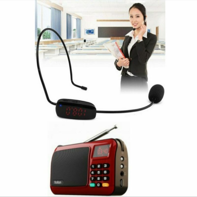 Jual Speaker Portable 3R Mic Bando Wireless FM Buat Tour Guide Mengajar ...