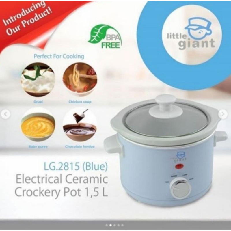 Jual Slow Cooker Little Giant Electrical Ceramic Crockery Pot 1,5 L ...