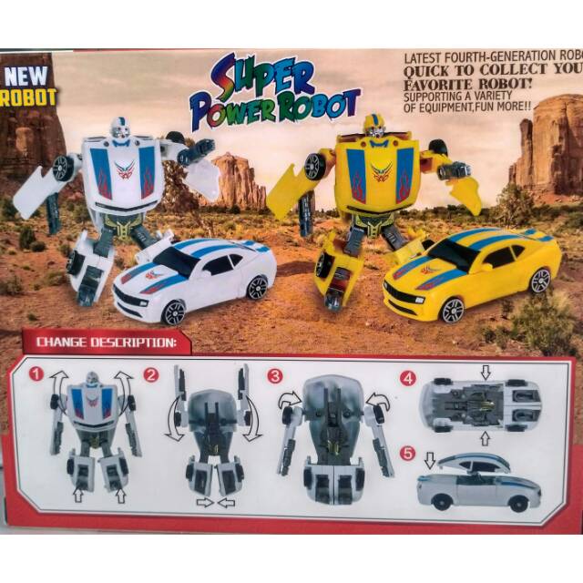 Jual Mainan Super Robot Transformation 2 in 1 Mobil Robot | Shopee ...