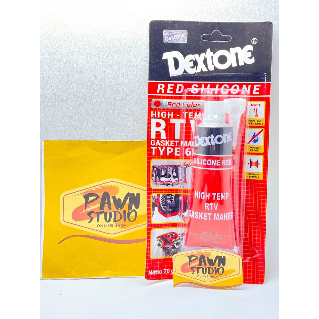 Jual LEM DEXTONE SILICONE RED BESAR RTV GASKET MAKER / RED SILICONE ...
