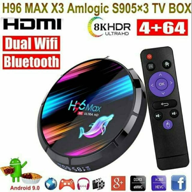 Jual H96 Max X3 4GB/64GB Android 9.0 WiFi dual band Tv box Amlogic ...