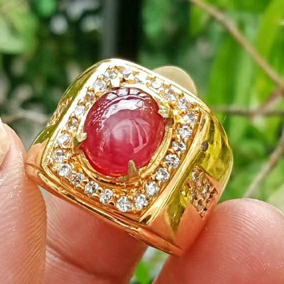 Jual CINCIN BATU PERMATA NATURAL RUBY STAR AFRIKA SUPER • 100%ORI ...