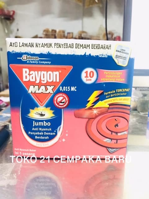 Jual Baygon Max Jumbo Fresh Scent isi 5 Pasang | Baygon Bakar Demam ...