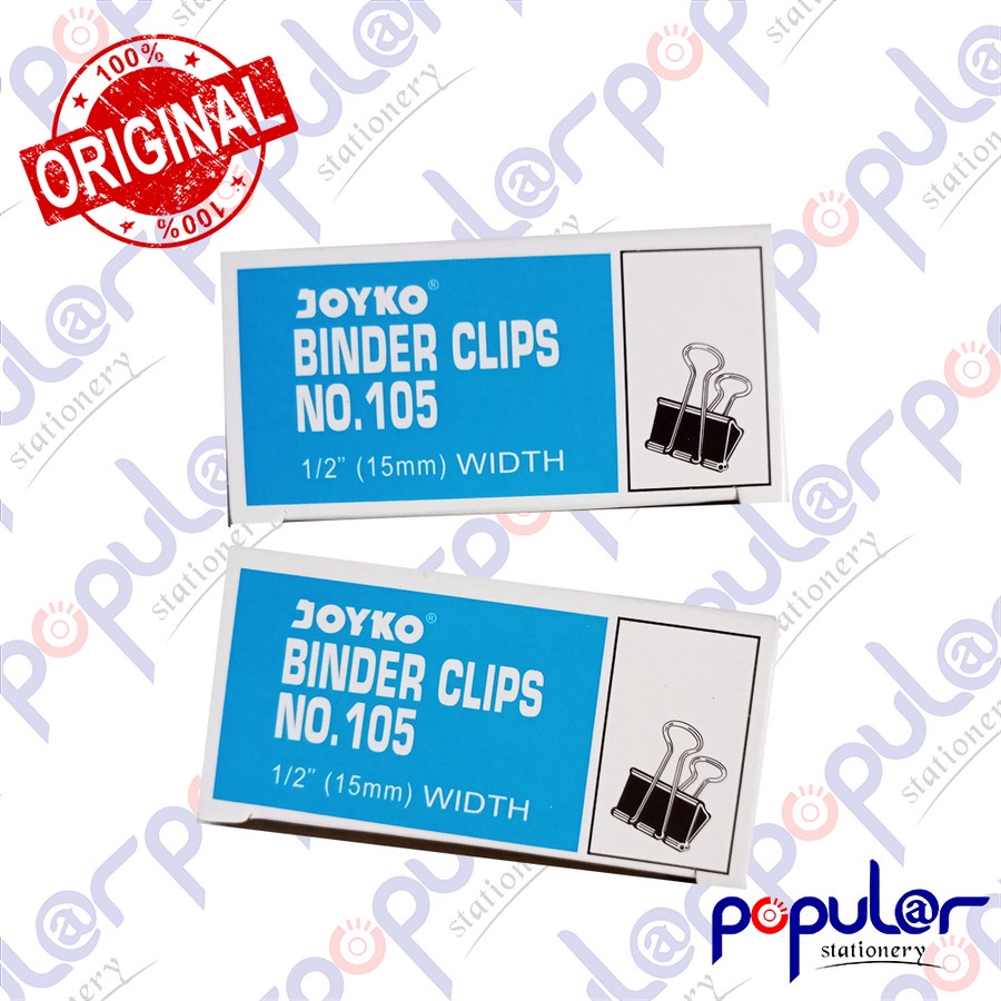 Jual [Isi 12] Klip Binder Clip Joyko 105 / Penjepit Kertas Klip Binder ...