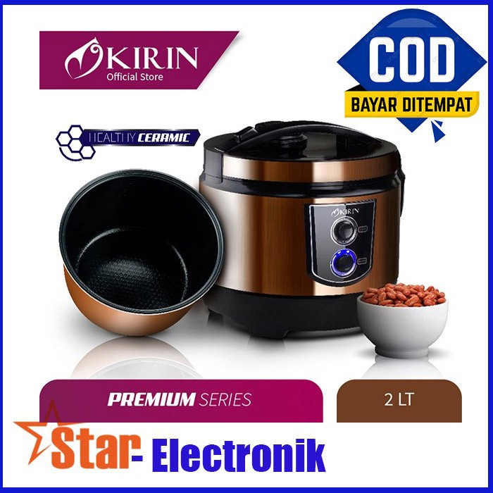 Jual KIRIN KRC 390 Rice Cooker 3in1 Kapasitas 2 Liter PANCI KERAMIK - GOLD | Shopee Indonesia