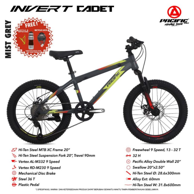 Jual Sepeda MTB 20 Pacific Invert Cadet 9 Speed Murah Banyak Bonus ...