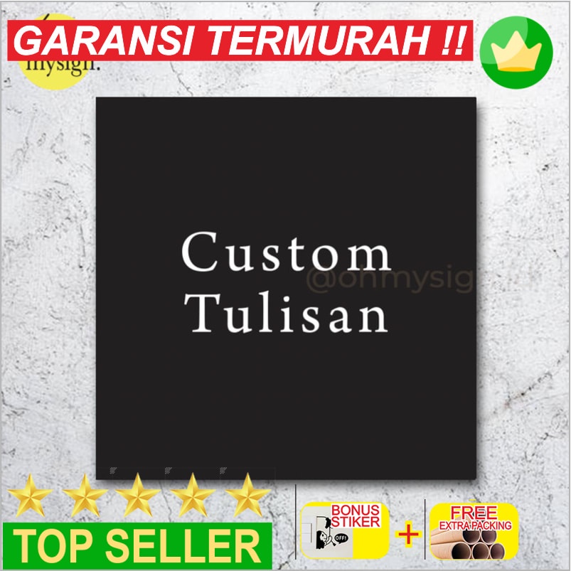 Jual Grosir Custom Tulisan Kotak Sign Akrilik Acrylic Sign Modern Hitam 10x10 Keren Shopee