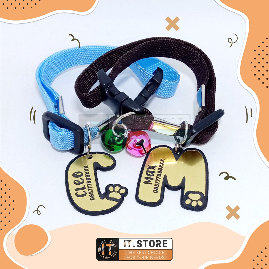 Jual Kalung Name tag kucing anjing kelinci hewan peliharaan Custom ...