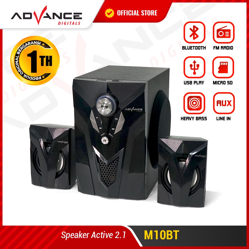 Jual Advance Digitals M10BT Speaker Stereo Bluetooth Xtra Bass Subwoofer Garansi Resmi 1 Tahun ...