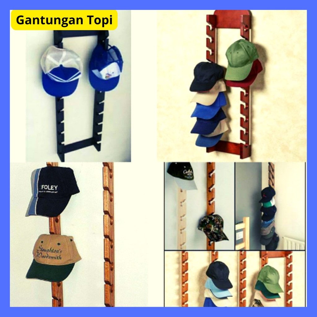 Jual Gantungan Topi Dinding Tempel Tempat Cantolan Topi Tas/ topi ...