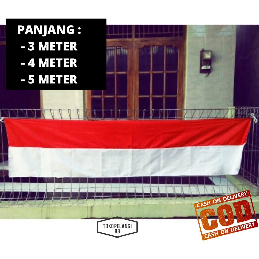 Jual Bendera Merah Putih Panjang Lurus Bendera Indonesia Panjang 3 Meter 4 dan 5 M / Resplang ...