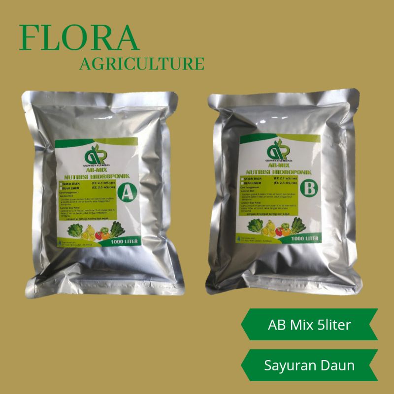 Jual AB Mix Surabaya 5 Liter Nutrisi Hidroponik Pupuk Hidroponik ...