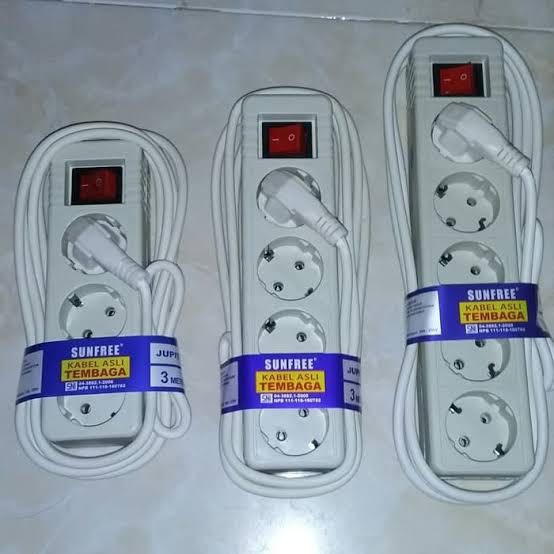 Jual Stop Kontak CABANG Colokan Listrik SUNFREE BER SNI | Shopee Indonesia
