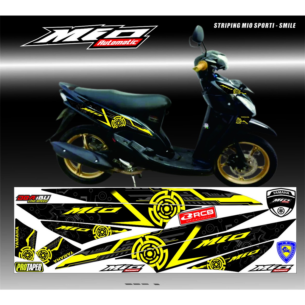Jual DECAL / STIKER STRIPING MOTOR VARIASI MOTOR YAMAHA MIO SPORTY OLD/MIO SMILE MOTIF VARIASI ...