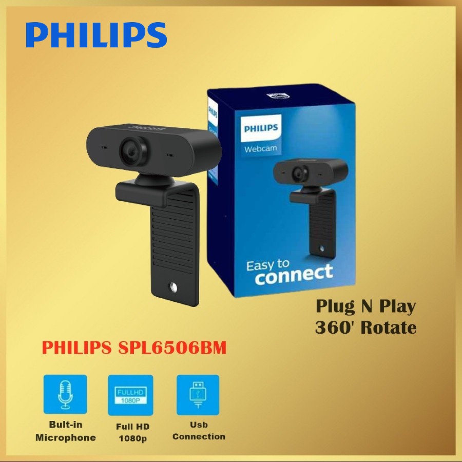 Jual PHILIPS Webcam SPL6506BM SPL6506 BM SPL 6506 Full HD Bukan c270 ...