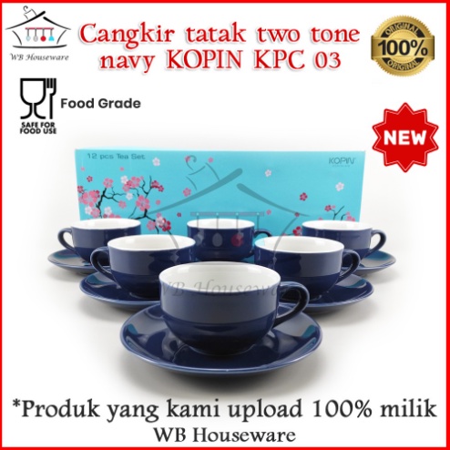 Jual 6 cangkir dan 6 tatakan / cangkir set cup and saucer / tea set coffee set kopin KPC-03 grey ...