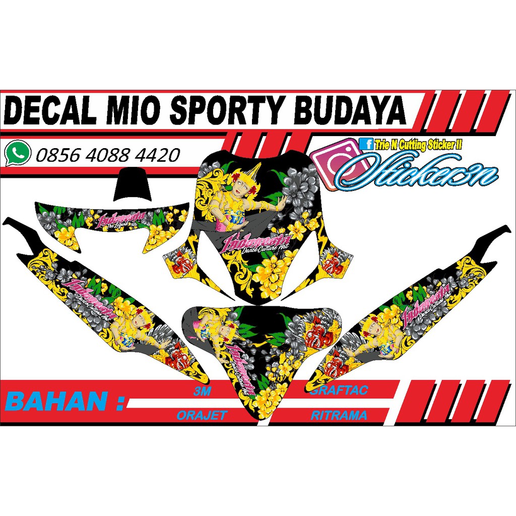 Jual sticker budaya bali mio sporty fullbodi, stripping mio sporty ...