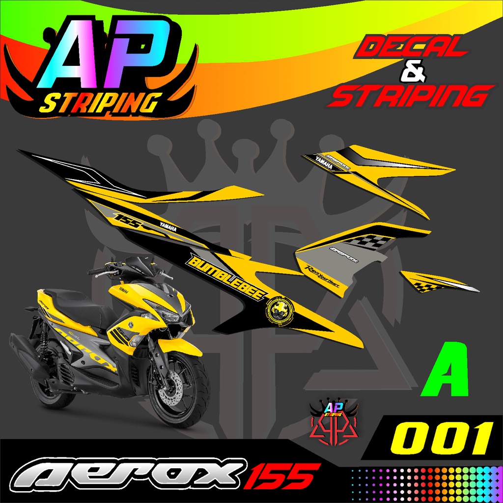 Jual STICKER STRIPING LIS VARIASI RACING STICKER BUMBLEBEE YAMAHA AEROX ...
