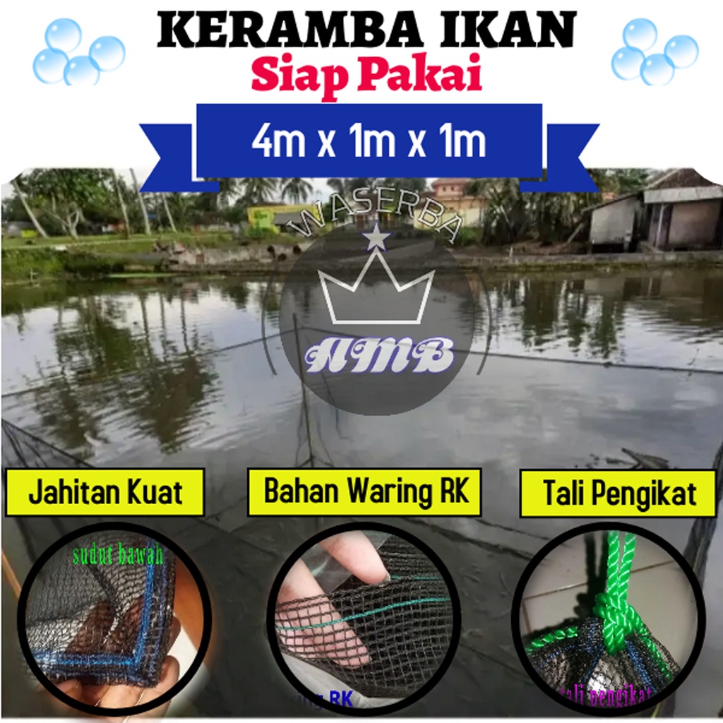 Jual Jaring Keramba Ikan Hapa Kerambah Ikan Bahan Waring Ukuran 4m x 1m ...