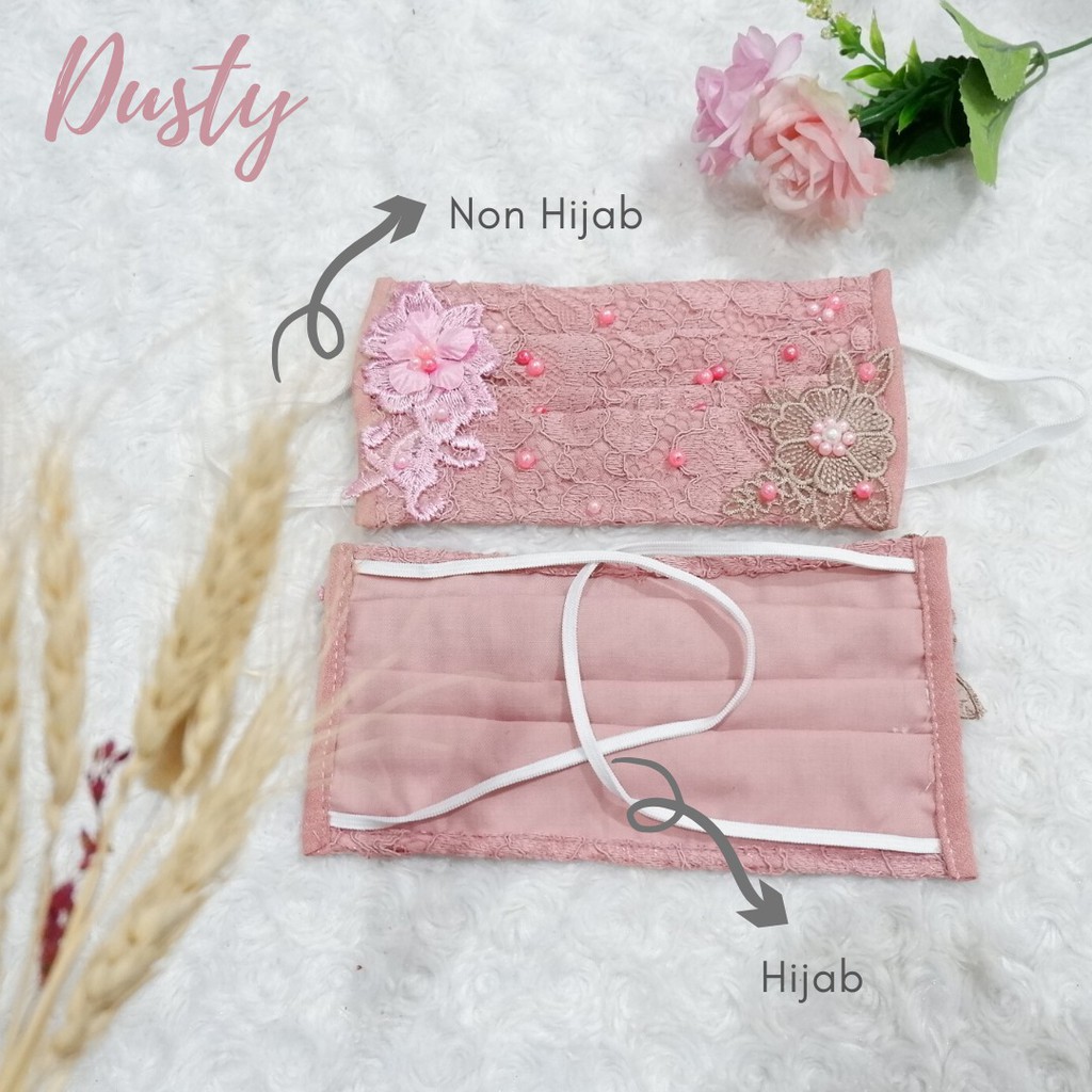 Jual MASKER BROKLAT HIJAB / NON HIJAB / MASKER KAIN CANTIK / MASKER ...