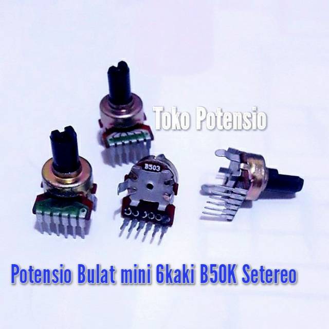 Jual POTENSIO BULAT MINI 6KAKI B50K SETEREO | Shopee Indonesia