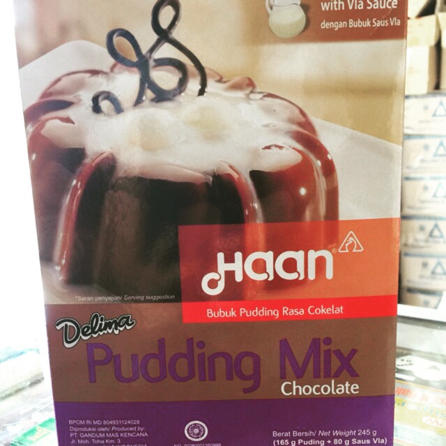 Jual Haan Pudding Mix Chocolate Puding Coklat Delima 245 gr | Shopee ...