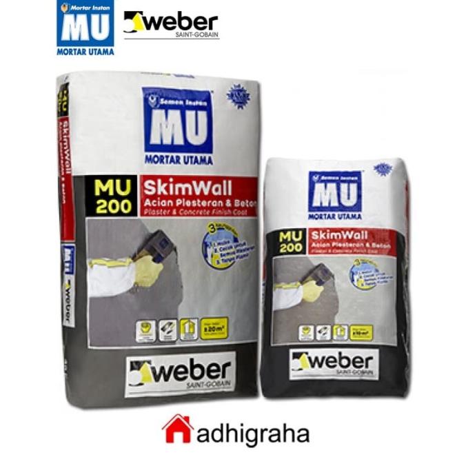 Jual Skimwall Mu-200 40Kg (Mortar Acian Plesteran & Beton) | Shopee ...
