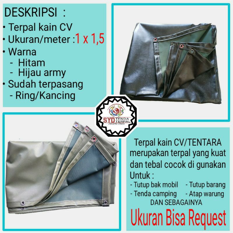 Jual Terpal kain CV/Tentara ukuran 1x1,5 | Shopee Indonesia